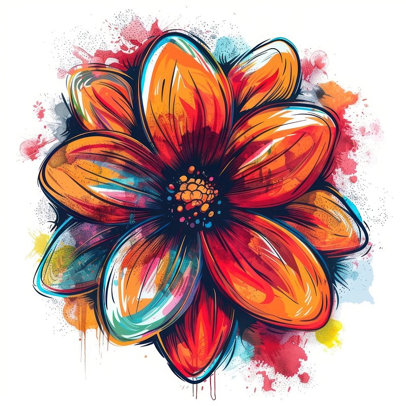 Graffiti flower pattern plant art. | Premium Photo Illustration - rawpixel