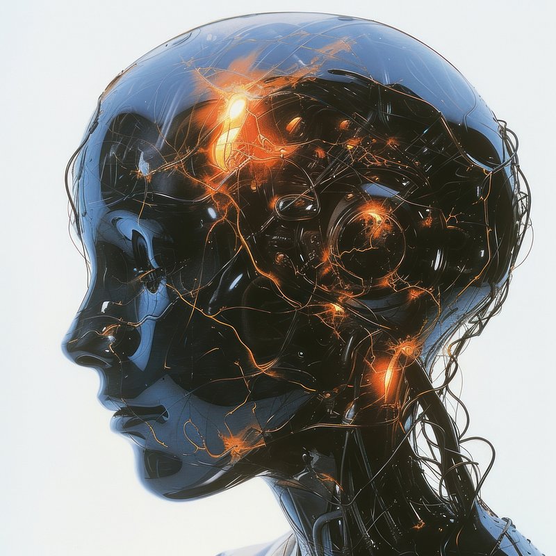 Robot futuristic technology headshot. | Premium Photo Illustration ...