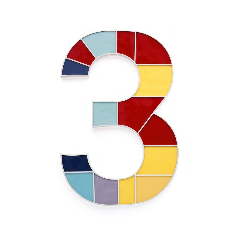 Mosaic letters number 3 symbol | Free Photo - rawpixel