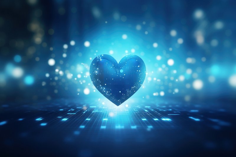 Digital heart shape bright background | Free Photo Illustration - rawpixel