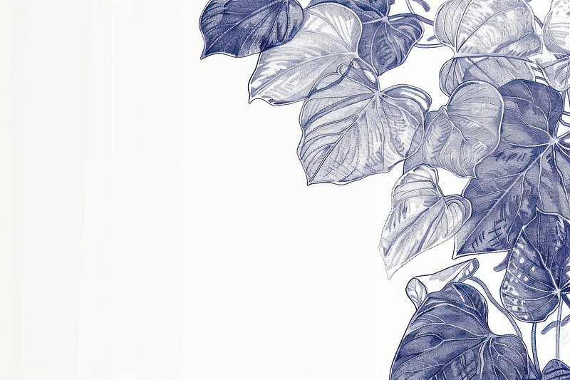 Vintage drawing philodendron leaves illustrated | Free Photo ...