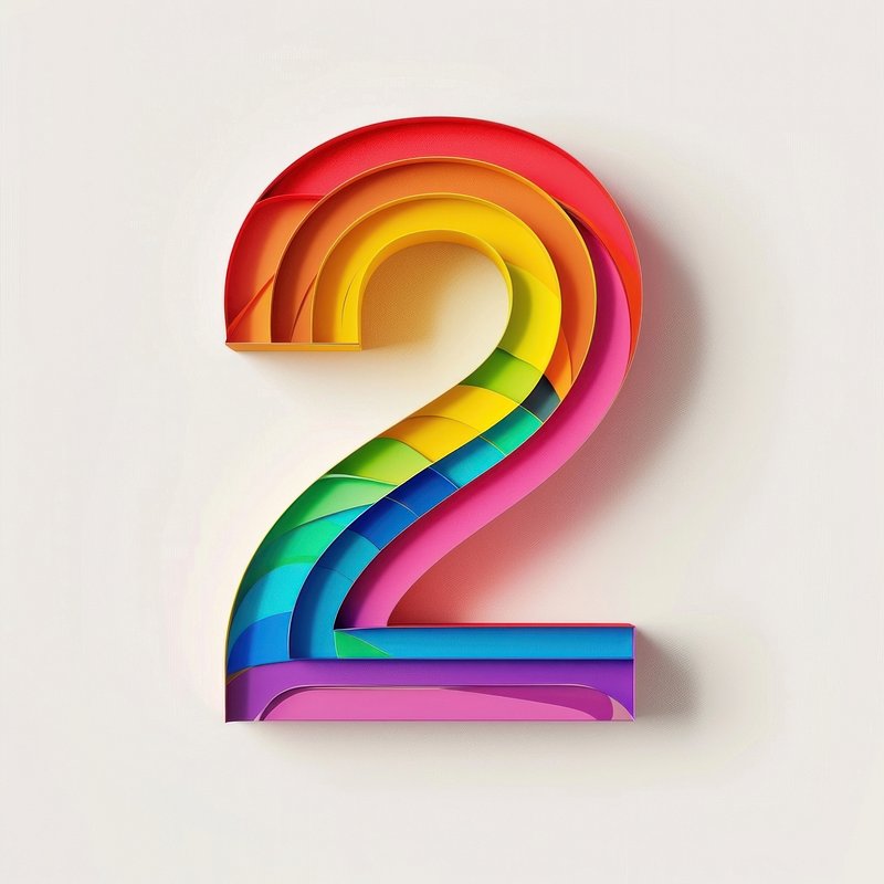 Rainbow number 2 symbol text | Free Photo Illustration - rawpixel