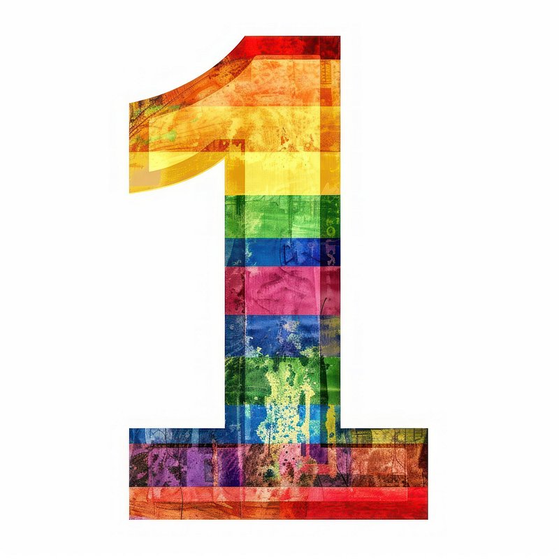 Rainbow number 1 symbol cross | Free Photo Illustration - rawpixel