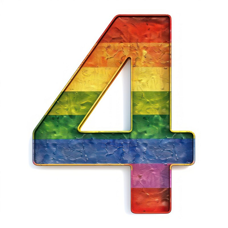 Rainbow number 4 blackboard symbol | Free Photo Illustration - rawpixel