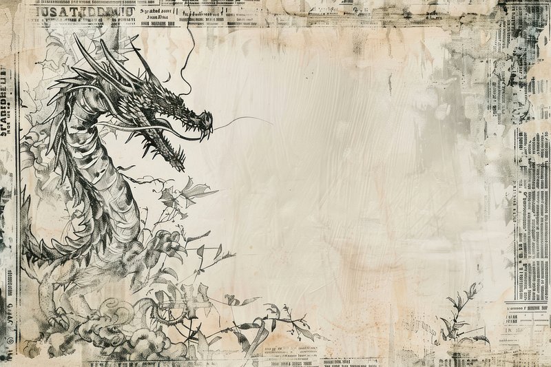 Red chinese dragon border paper | Free Photo Illustration - rawpixel