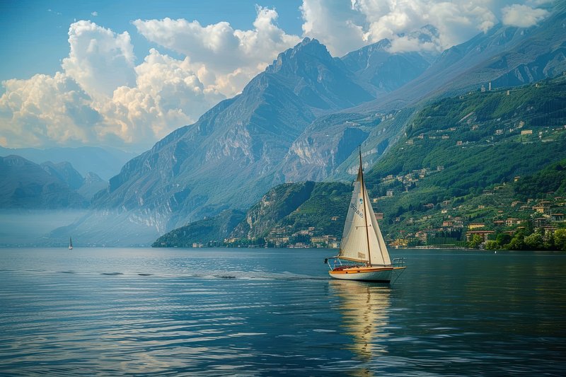 Sailing boat lake como transportation | Premium Photo - rawpixel