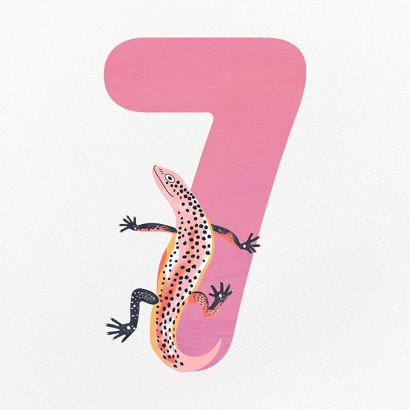 Number 7 animal character illustration | Free Photo Illustration - rawpixel