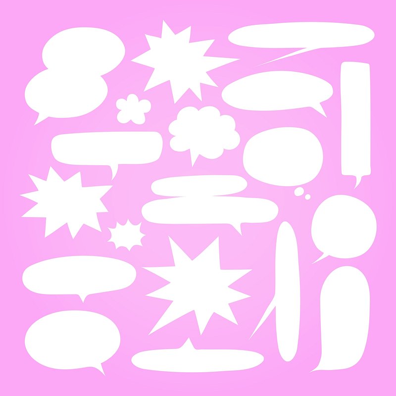 collection white speech bubbles pink | Premium Vector - rawpixel