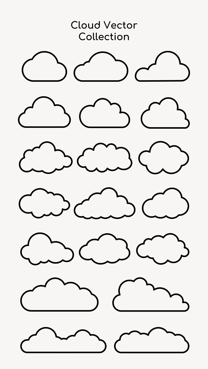 Cloud vector collection featuring 18 | Premium Vector - rawpixel
