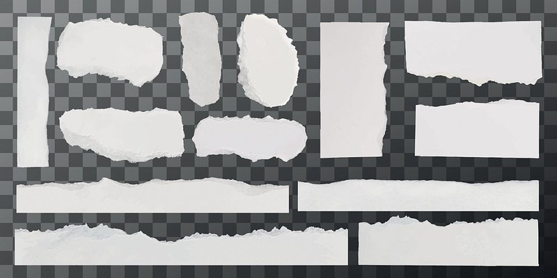 Collection torn paper pieces transparent | Premium Vector - rawpixel