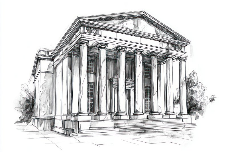 Classical Architecture drawing sketch art. | Free Photo Illustration ...