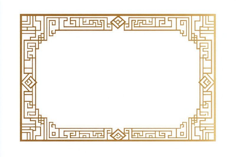 Chinese golden border rectangular design | Free Photo Illustration ...