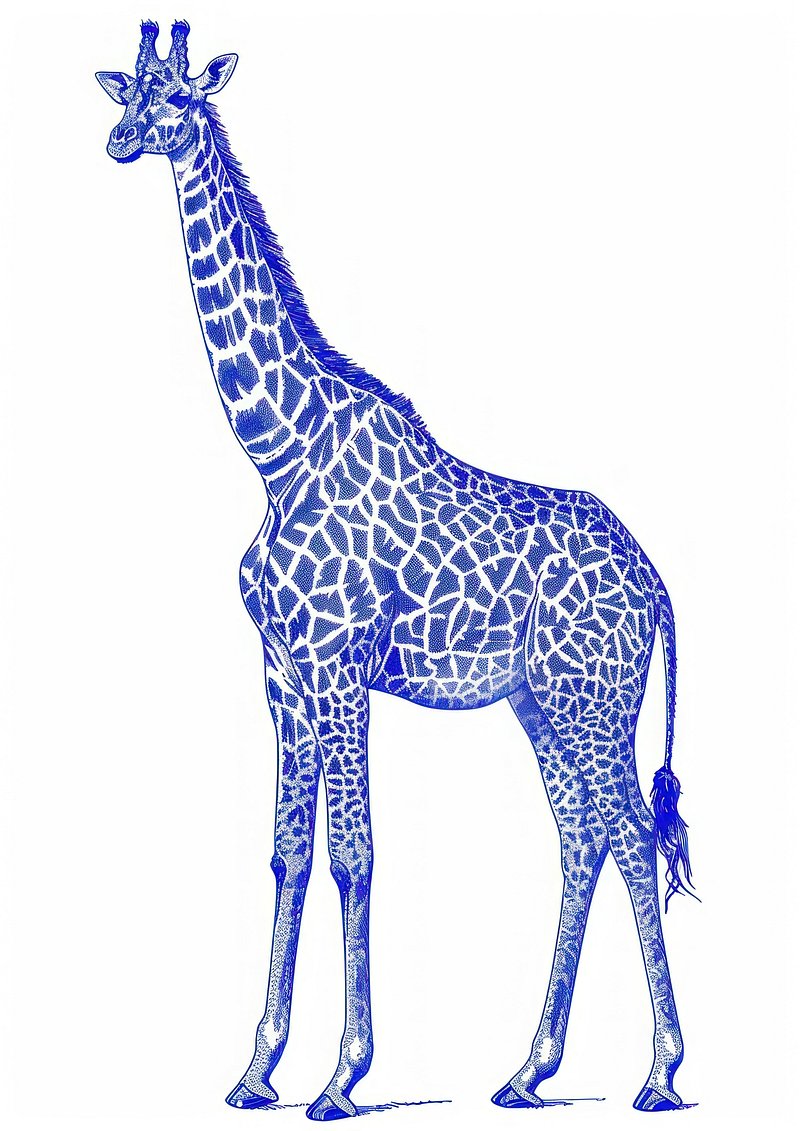Blue Giraffe Print Background
