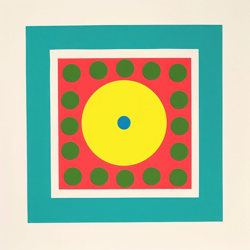 Red square green dots yellow | Free Photo Illustration - rawpixel