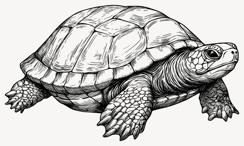Tortoise Black And White Clipart