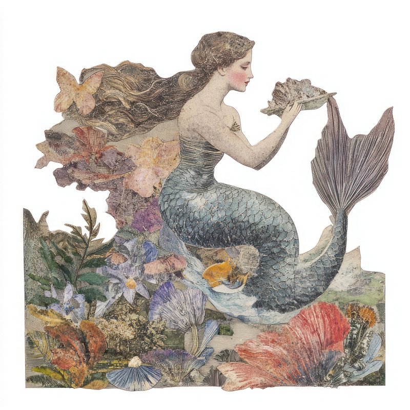 Vintage+mermaid Person Images | Free Photos, PNG Stickers, Wallpapers ...