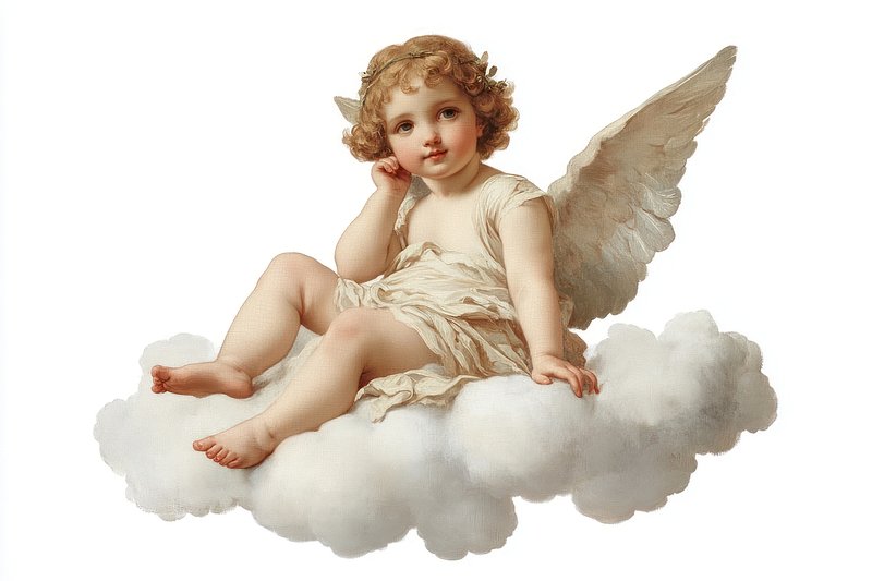 Cherubs classic sitting angels | Free Photo Illustration - rawpixel