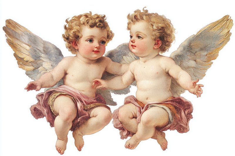 Cherubs classic sitting angels | Free Photo Illustration - rawpixel