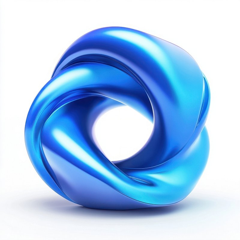 Bright blue organic shape form | Free Photo Illustration - rawpixel
