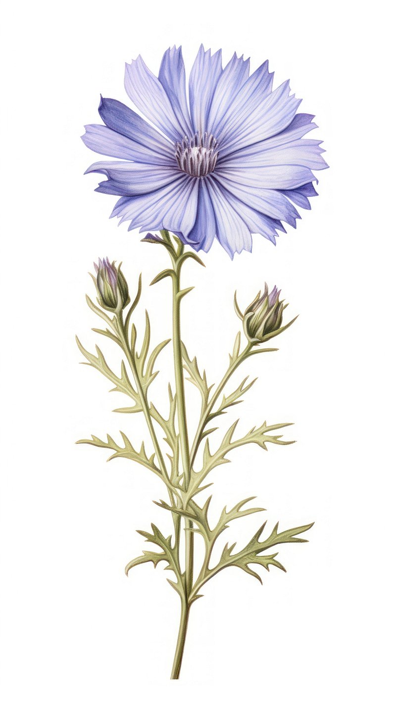 Chicory flower illustration botanical | Free Photo Illustration - rawpixel