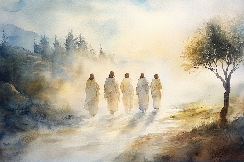 Jesus and his disciples walking | Free Photo Illustration - rawpixel