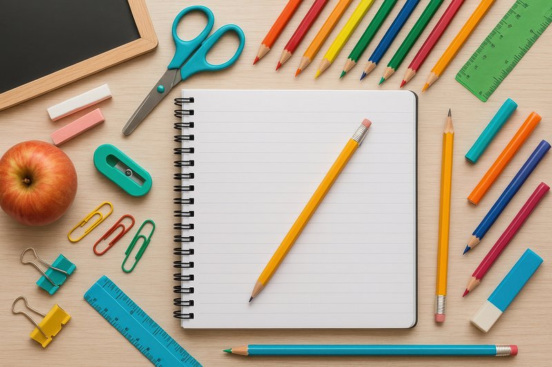 School stationery set white background | Premium Vector - rawpixel