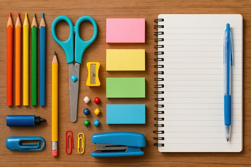 School stationery set white background | Premium Vector - rawpixel