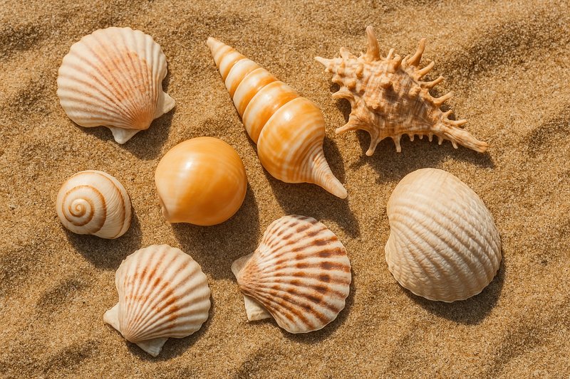Colorful seashells on sand | Free Photo - rawpixel