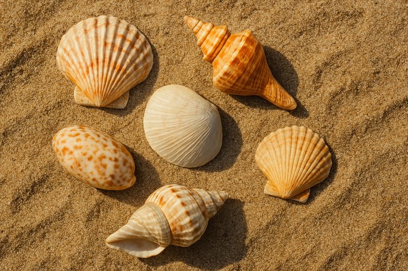 Colorful seashells on sand | Free Photo - rawpixel