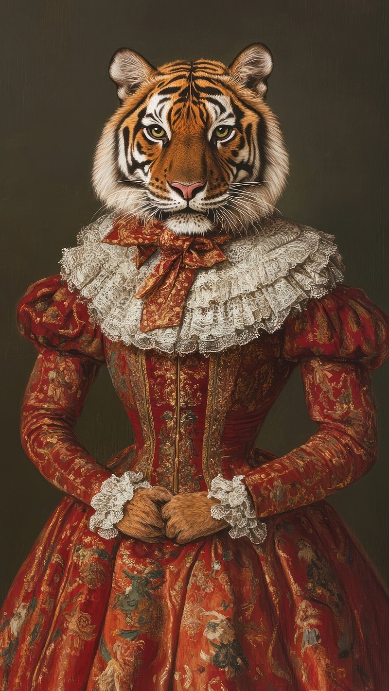 PNG Painting animal tiger human | Premium PNG - rawpixel