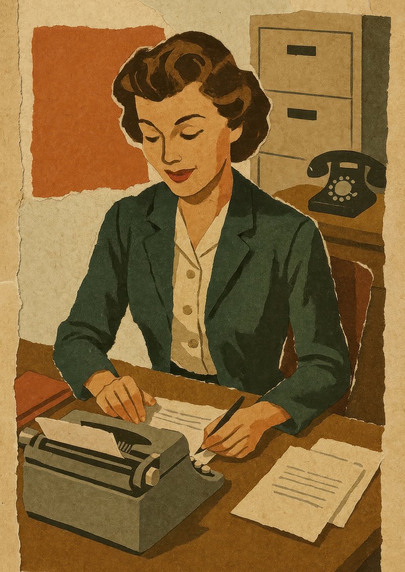 Vintage secretary typewriter illustration | Free Photo Illustration ...