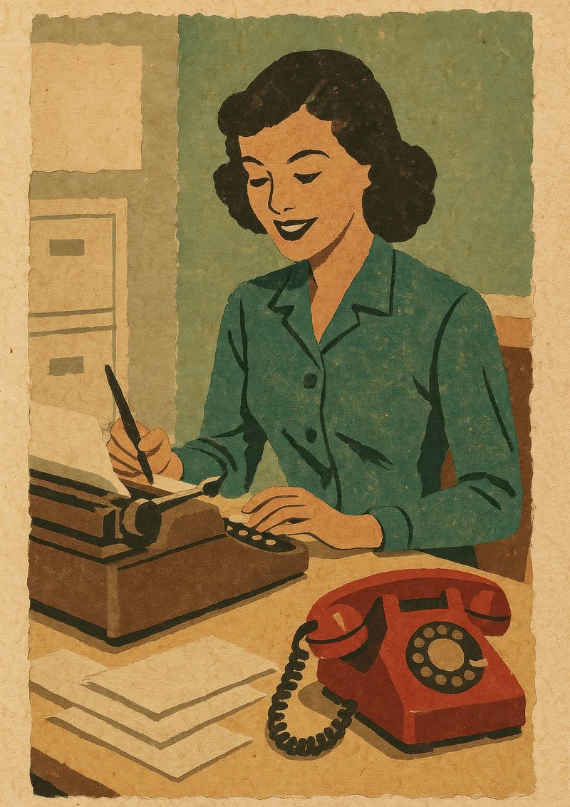 Vintage secretary typewriter illustration | Free Photo Illustration ...
