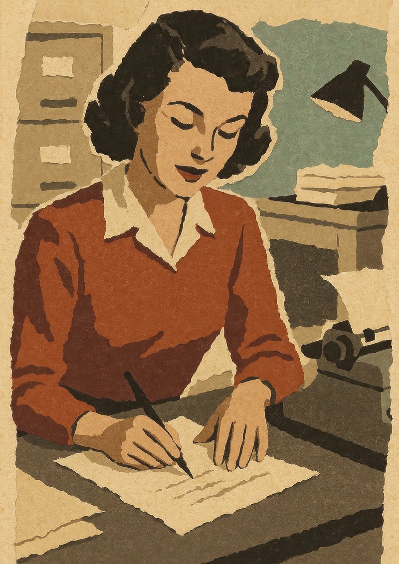 Vintage secretary typewriter illustration | Free Photo Illustration ...