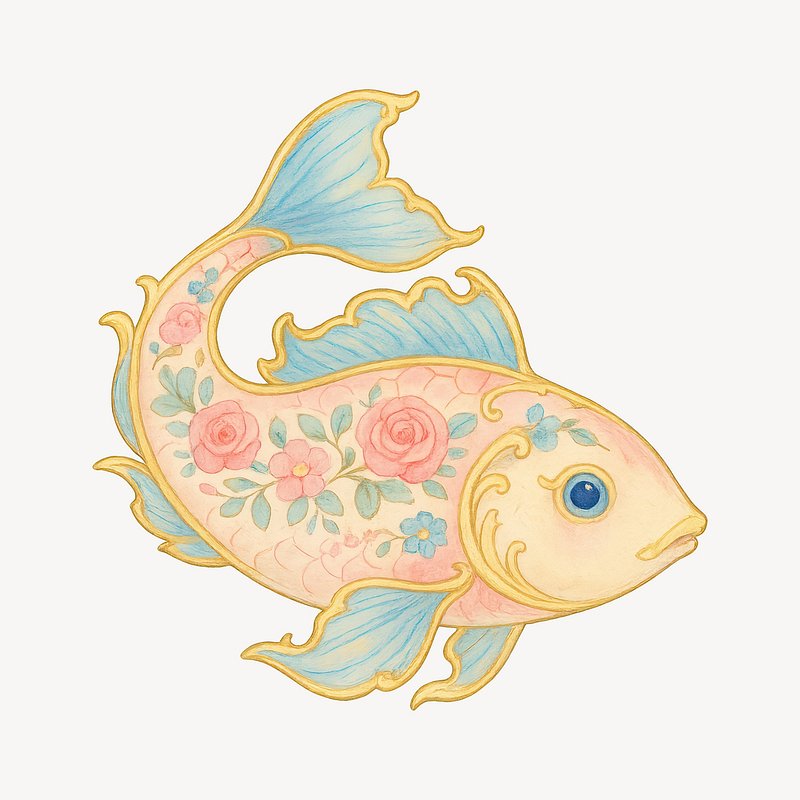 PNG Elegant floral fish illustration | Free PNG - rawpixel