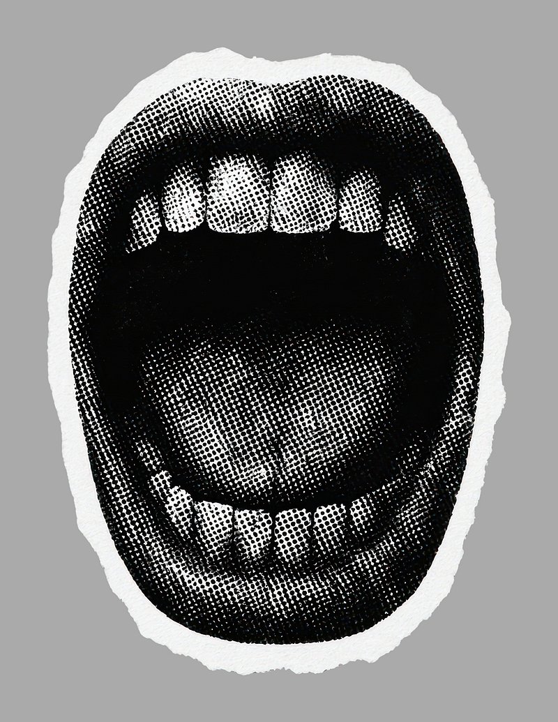 PNG Open screaming lip retro | Free PNG - rawpixel