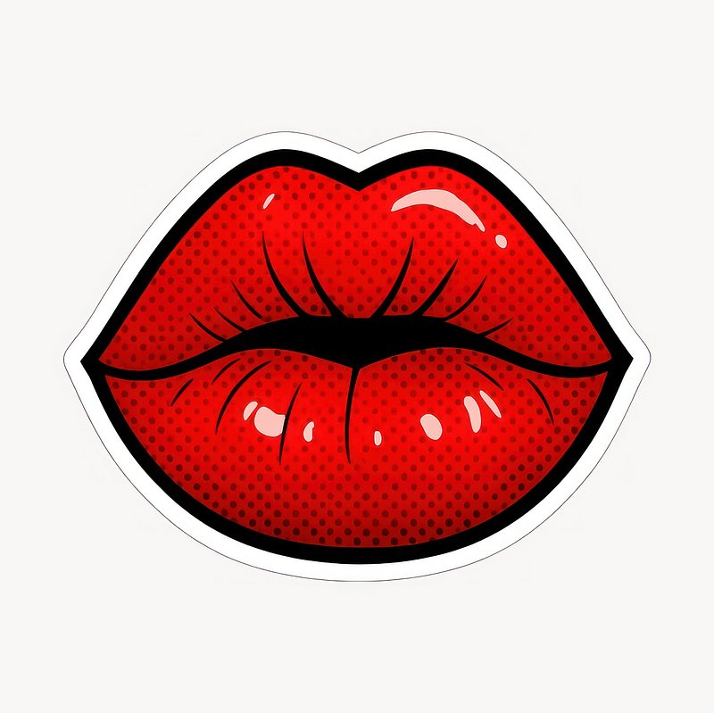 Vintage halftone lips illustration | Free Photo Illustration - rawpixel