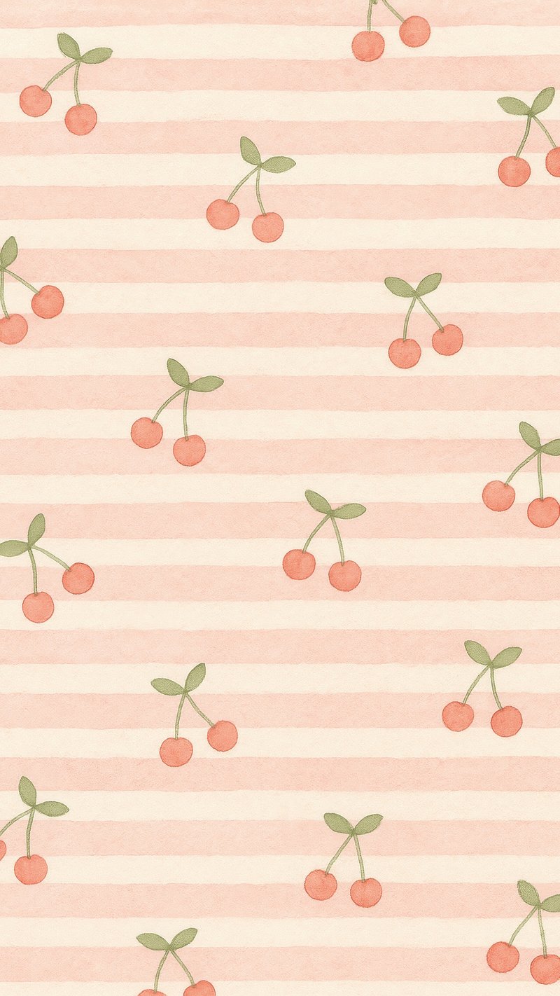 Charming cherry striped wallpaper | Free Photo Illustration - rawpixel
