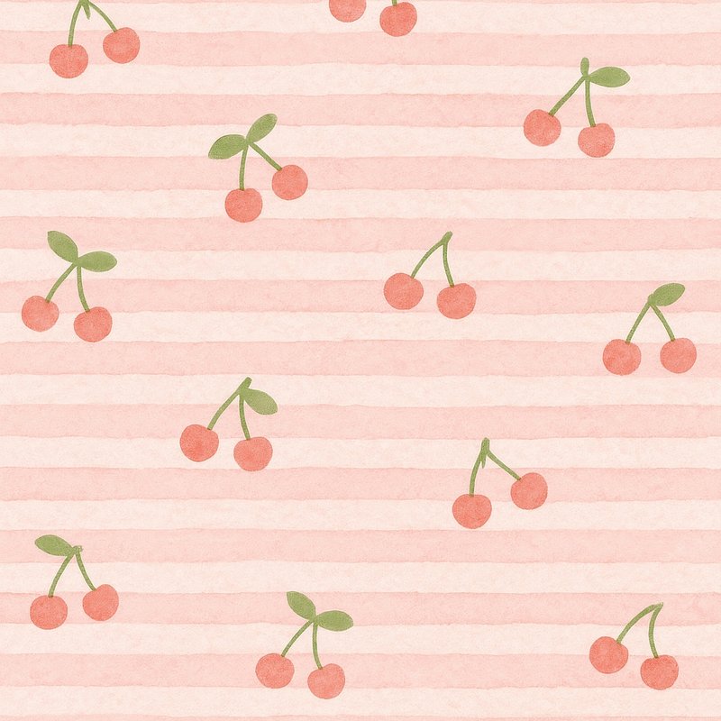 Charming cherry striped wallpaper | Free Photo Illustration - rawpixel