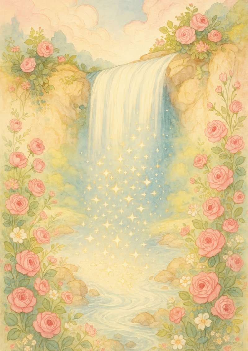 Waterfall+drawing Design Background Scenery Images | Free Photos, PNG ...