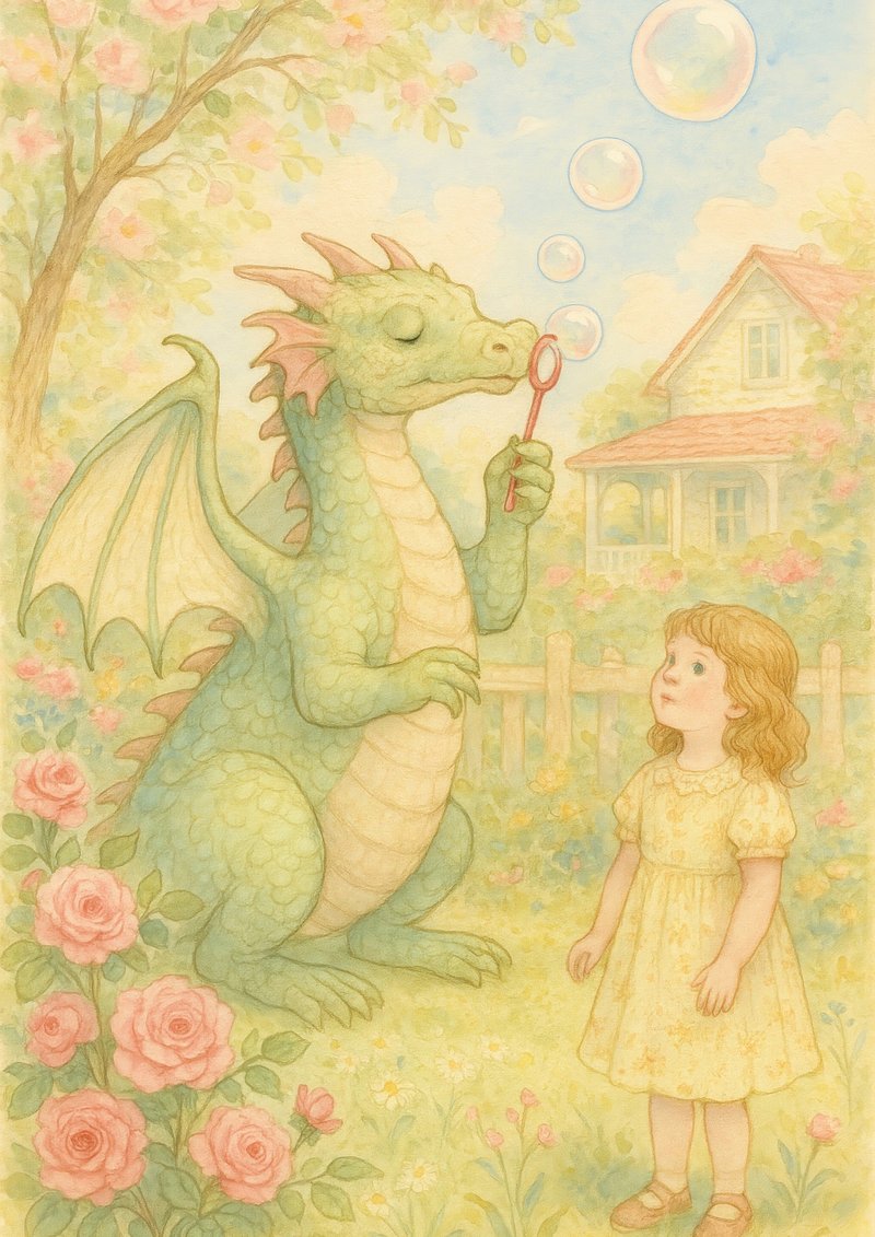 Whimsical dragon and child illustration | Free Photo Illustration ...