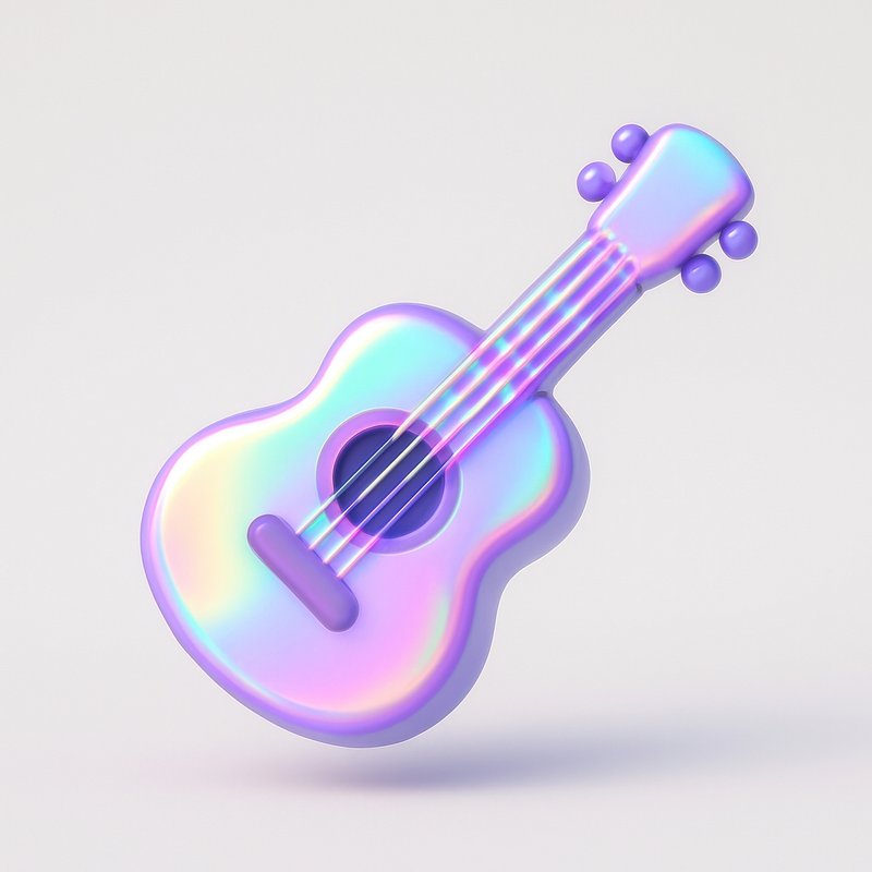 PNG Holographic ukulele vibrant illustration | Free PNG - rawpixel