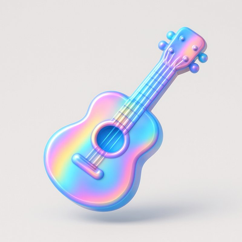 PNG Holographic ukulele vibrant illustration | Free PNG - rawpixel