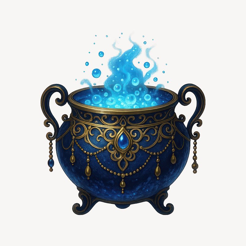 Magical bubbling ornate cauldron illustration | Free Photo Illustration ...