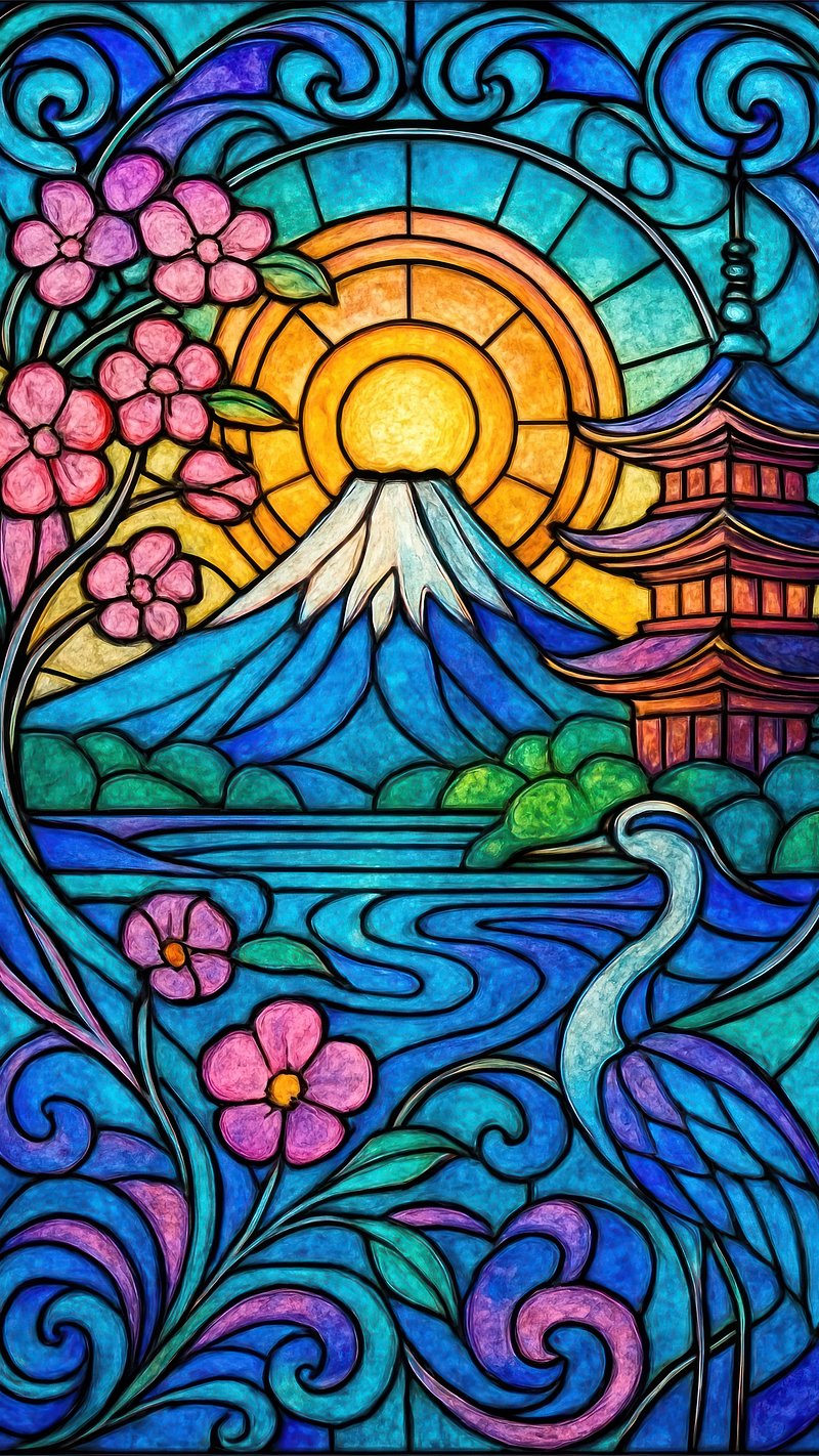 Stained Glass Landscapes Pattern Design Images | Free Photos, PNG ...