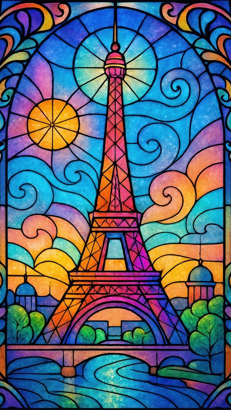 Stained Glass Landscapes Pattern Wallpaper Gradients Images | Free ...