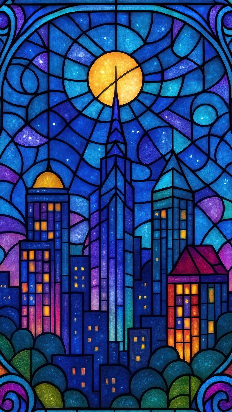 Stained Glass Landscapes Pattern Design Images | Free Photos, PNG ...