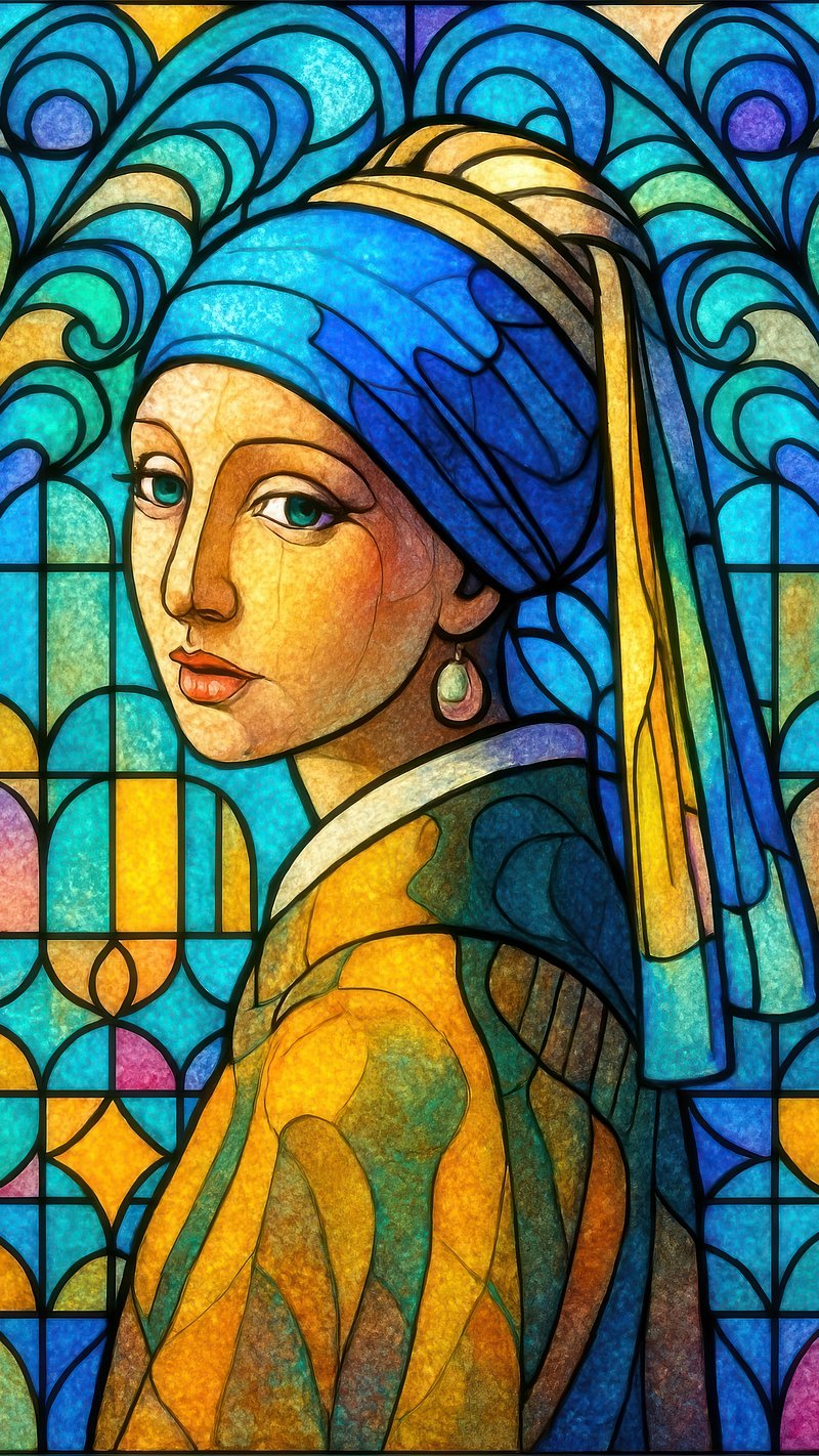 Stained glass art portrait | Free Photo Illustration - rawpixel