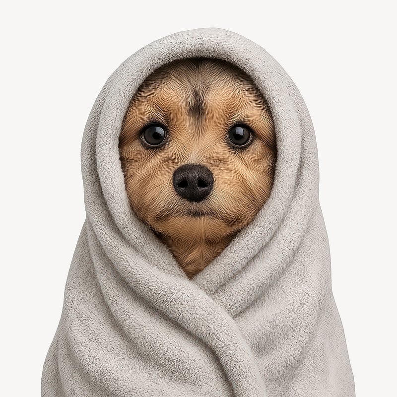 Cute dog wrapped in towel | Free Photo - rawpixel