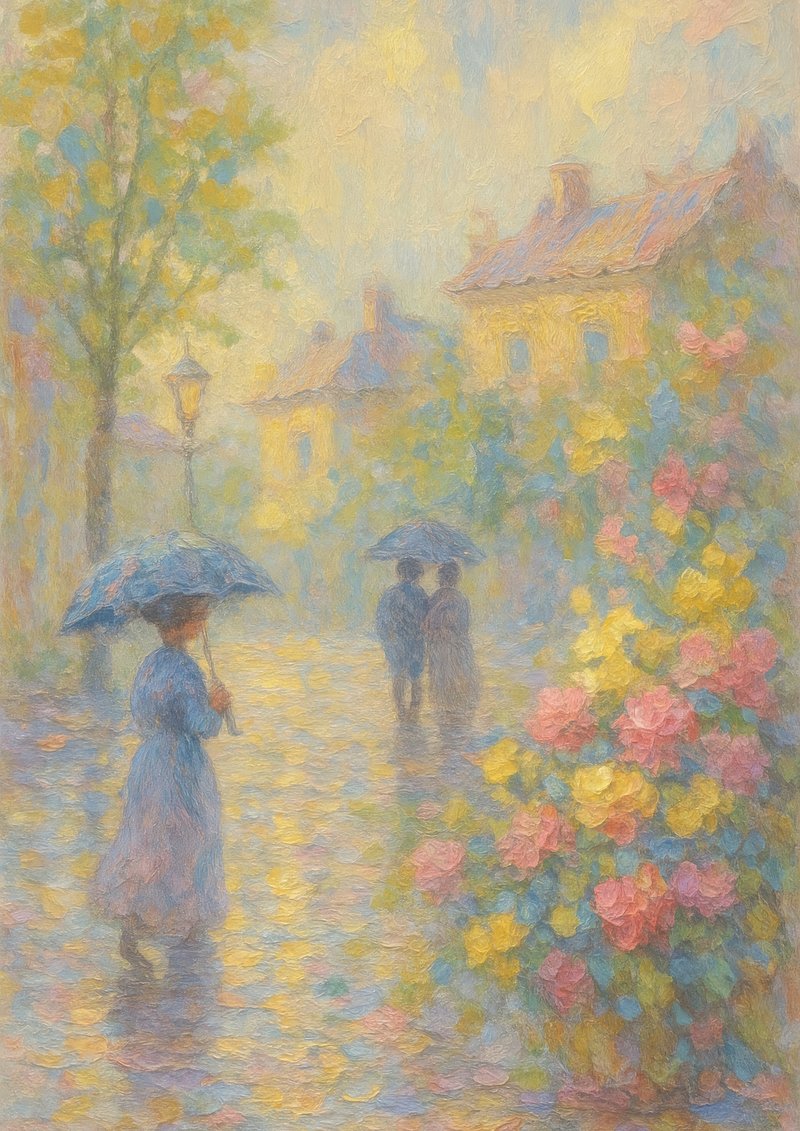 Rainy Atmosphere Lights Wallpaper Illustration Art Images | Free Photos ...