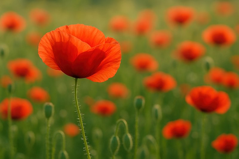 Poppy field png border sticker | Free PNG - rawpixel